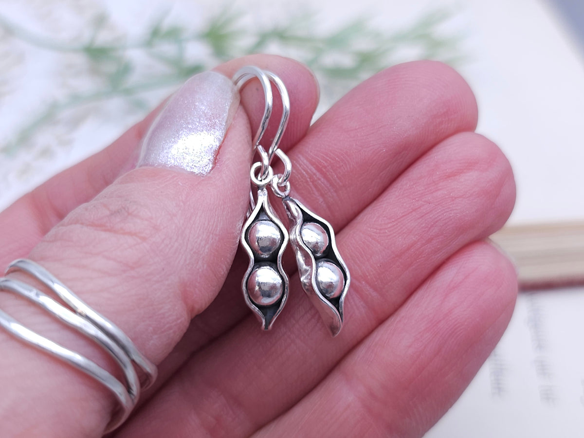 Sterling Silver Peas in a Pod Earrings – Crystal Lea Jewelry