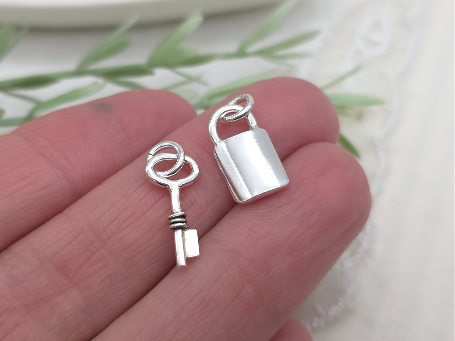 Sterling Silver Lock & Key Charms – Crystal Lea Jewelry